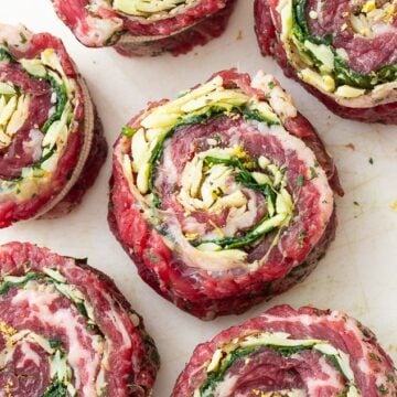 6 Ingredient Stuffed Flank Steak Rolls ( Pinwheels)