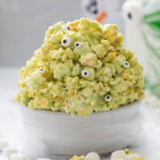 Slime Popcorn with Candy Eyeballs - Whisk It Real Gud