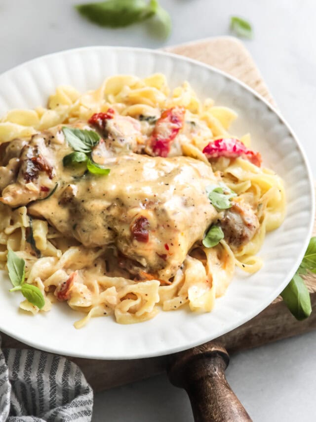 The Best Creamy Basil Chicken - Whisk It Real Gud